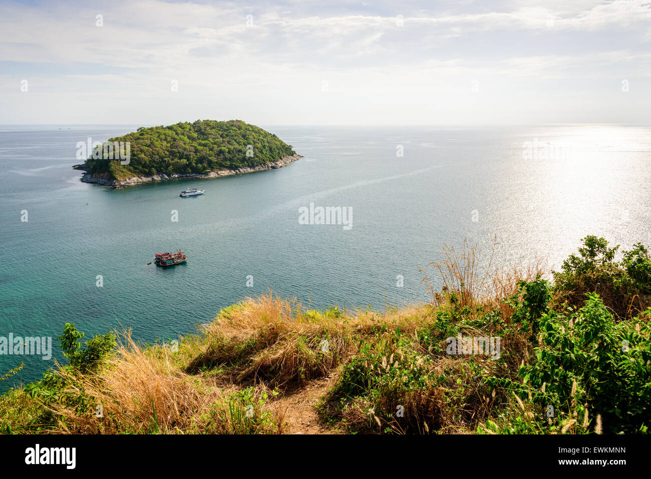 High angle view beautiful landscape of the island and Andaman sea from ...