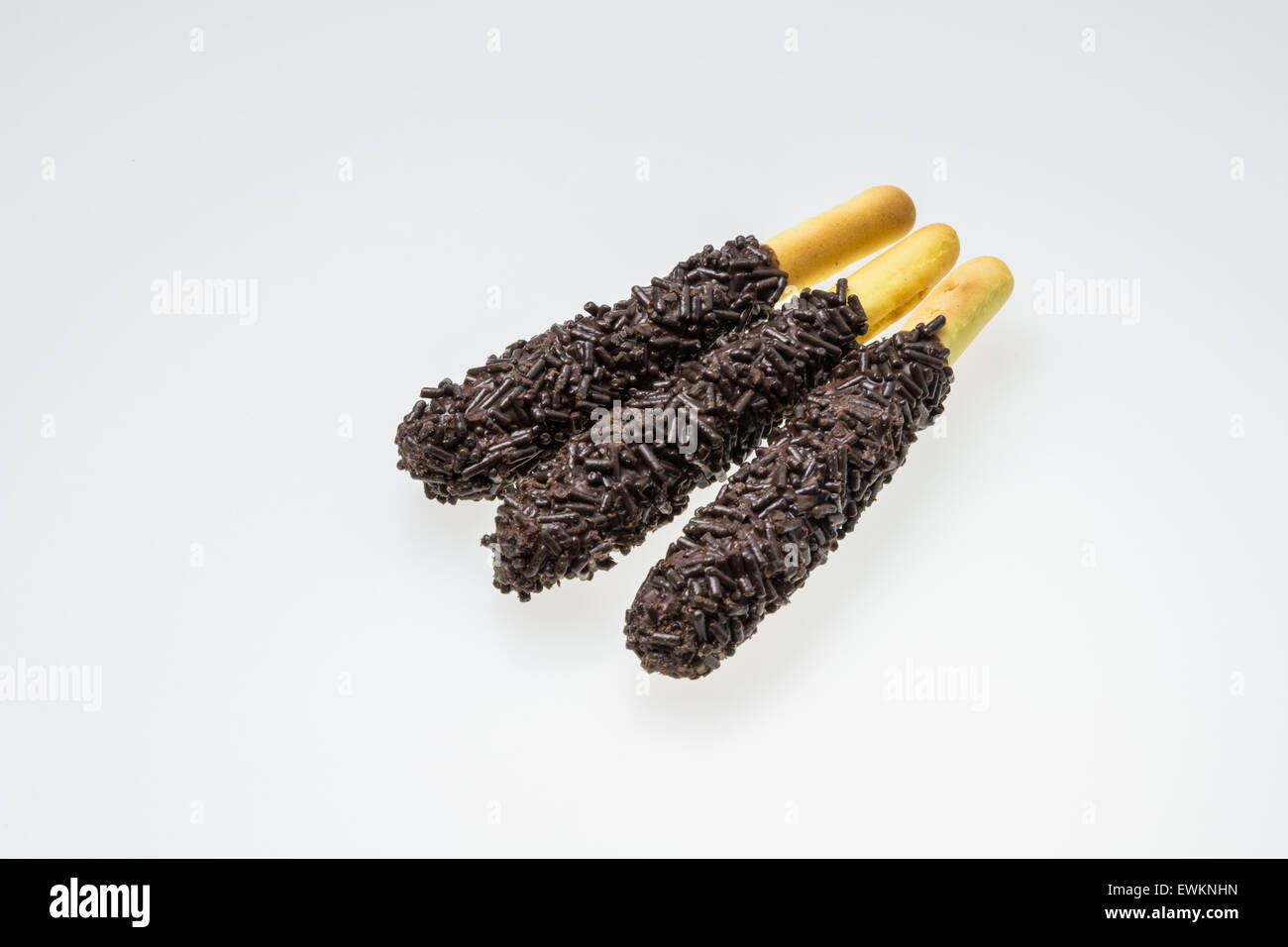 Sweet bread sticks Chocolate isolated on White Background Stock Photo ...