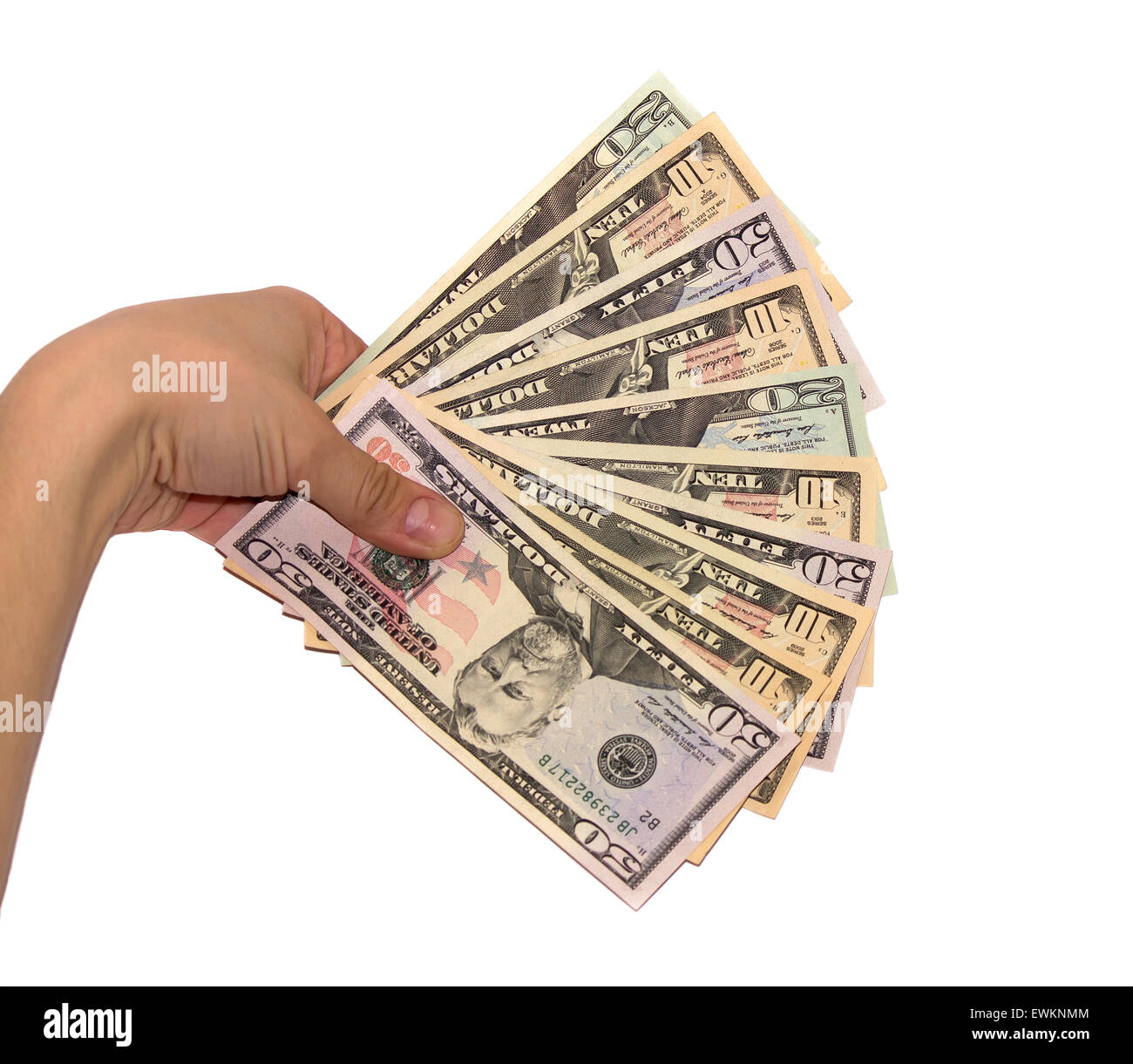 A lot of dollars on a white background isolated Stock Photo - Alamy