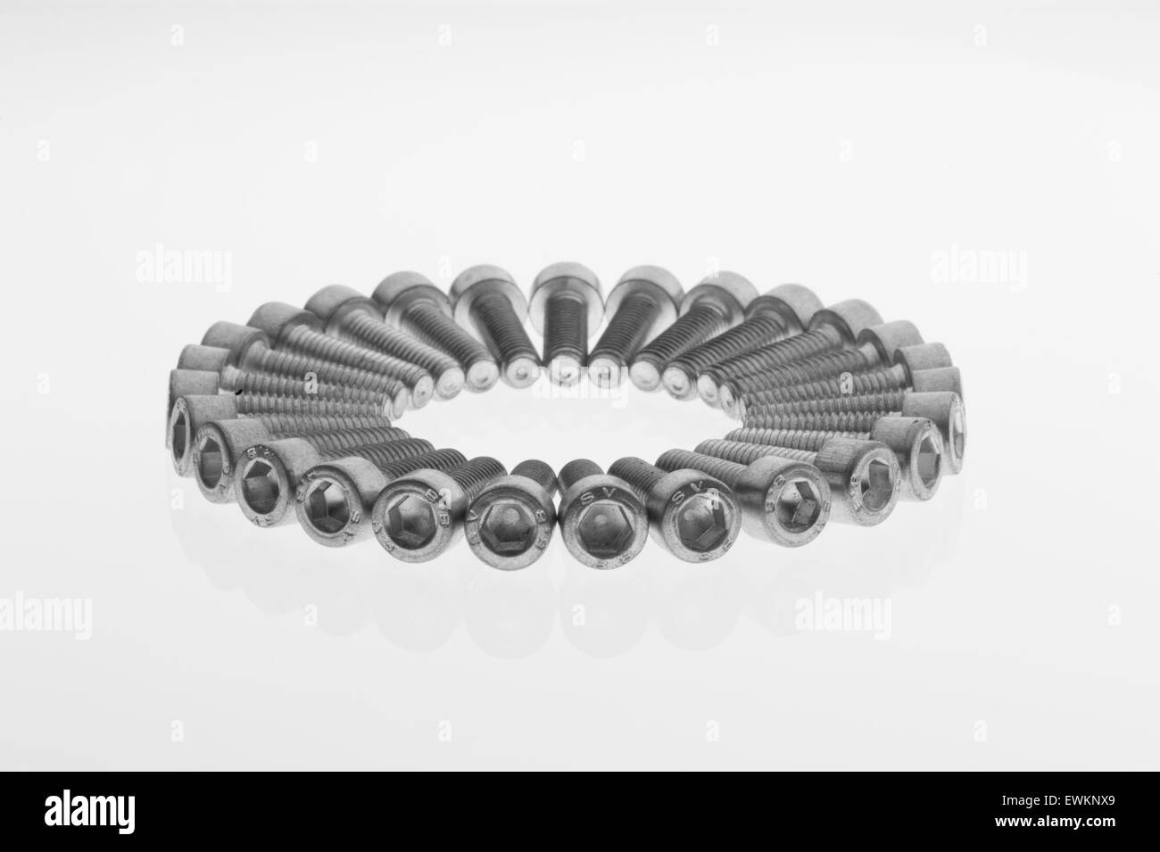 Industrial steel bolts Black and White Stock Photos & Images - Alamy