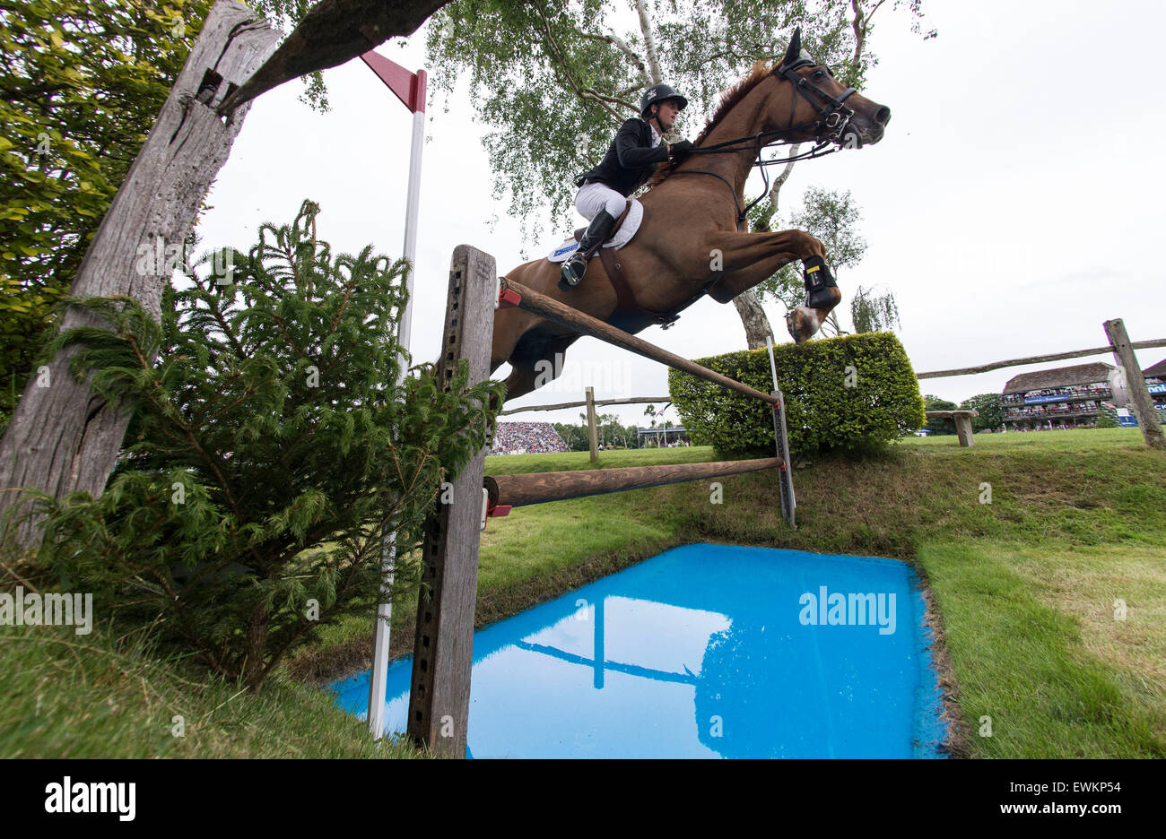 Hickstead, UK. 25th June, 2015. Trevor BREEN [IRL] riding LOUGHNATOUSA ...