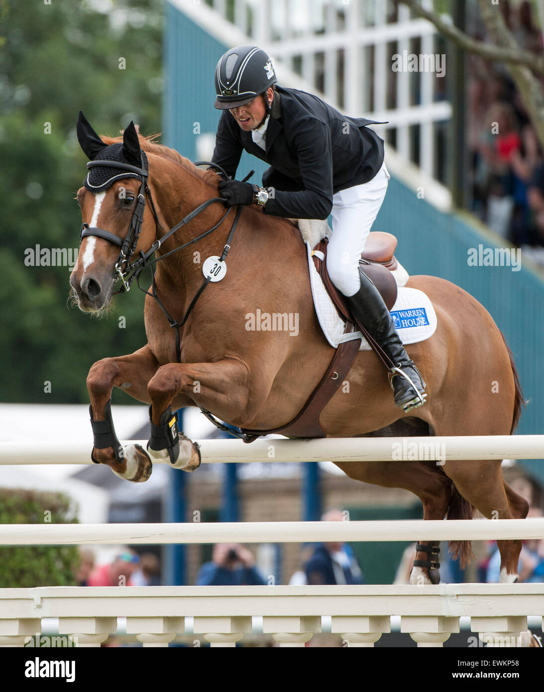 Hickstead, UK. 25th June, 2015. Trevor BREEN [IRL] riding LOUGHNATOUSA ...
