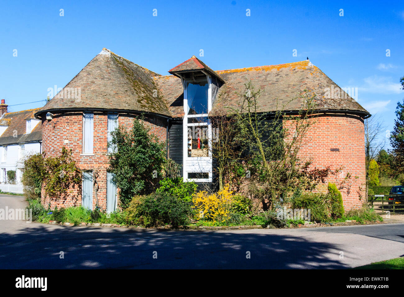 Former Oast House, or hop kiln, converted into fashionable dwelling ...
