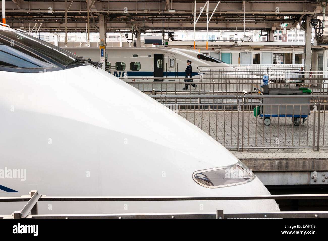A series 300 Shinkansen bullet train at the platform at Shin Osaka ...