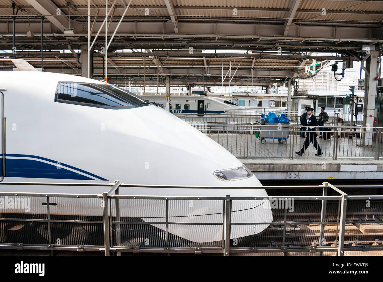 A series 300 Shinkansen bullet train at the platform at Shin Osaka ...