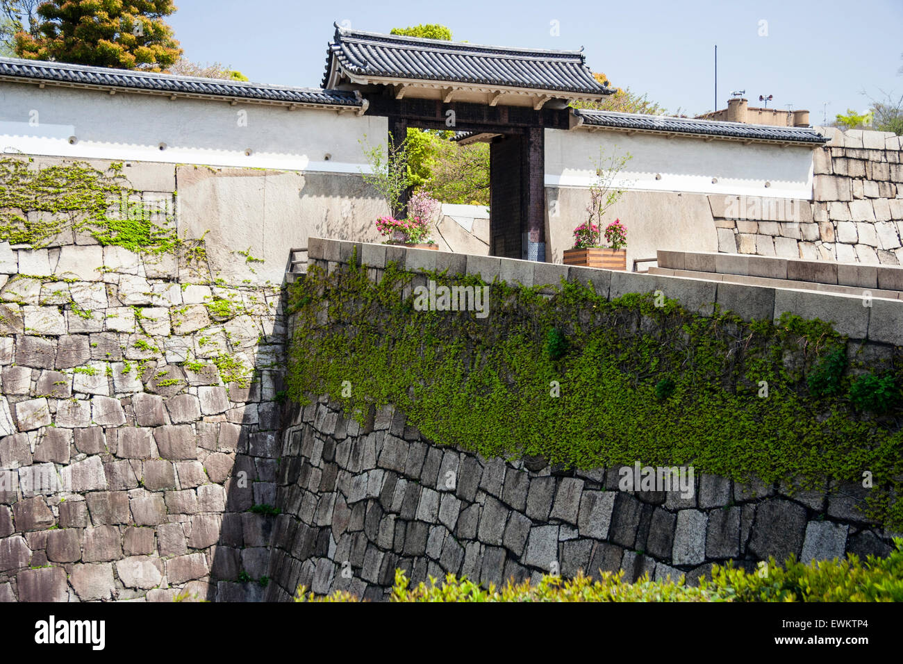 The ramp and the Sakuramon, a newer style Koraimon type gate inset into ...