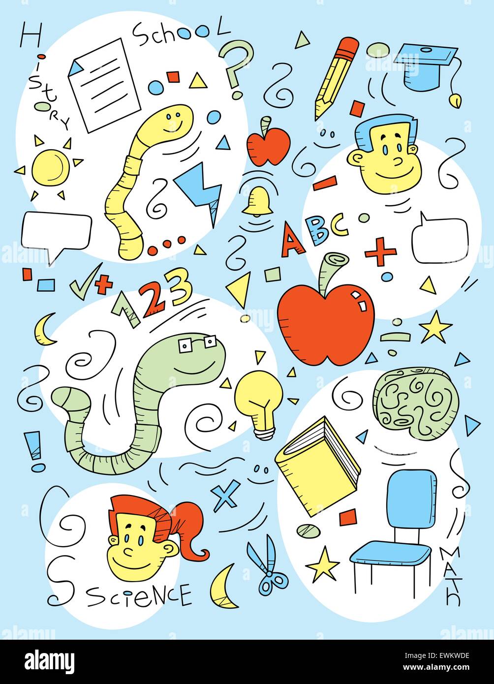 A cartoon doodle with a school theme Stock Vector Image & Art - Alamy