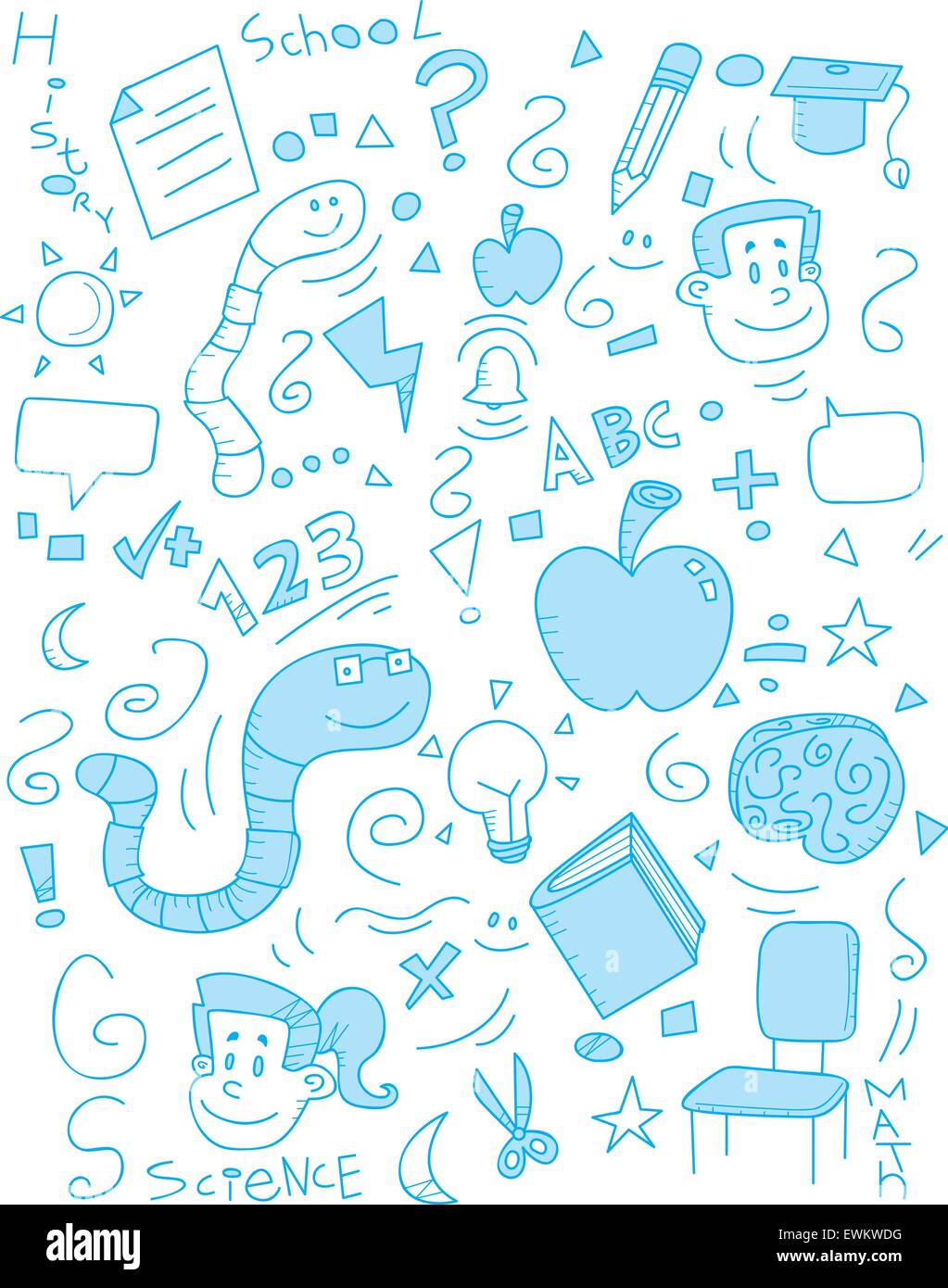 A cartoon doodle with a school theme Stock Vector Image & Art - Alamy