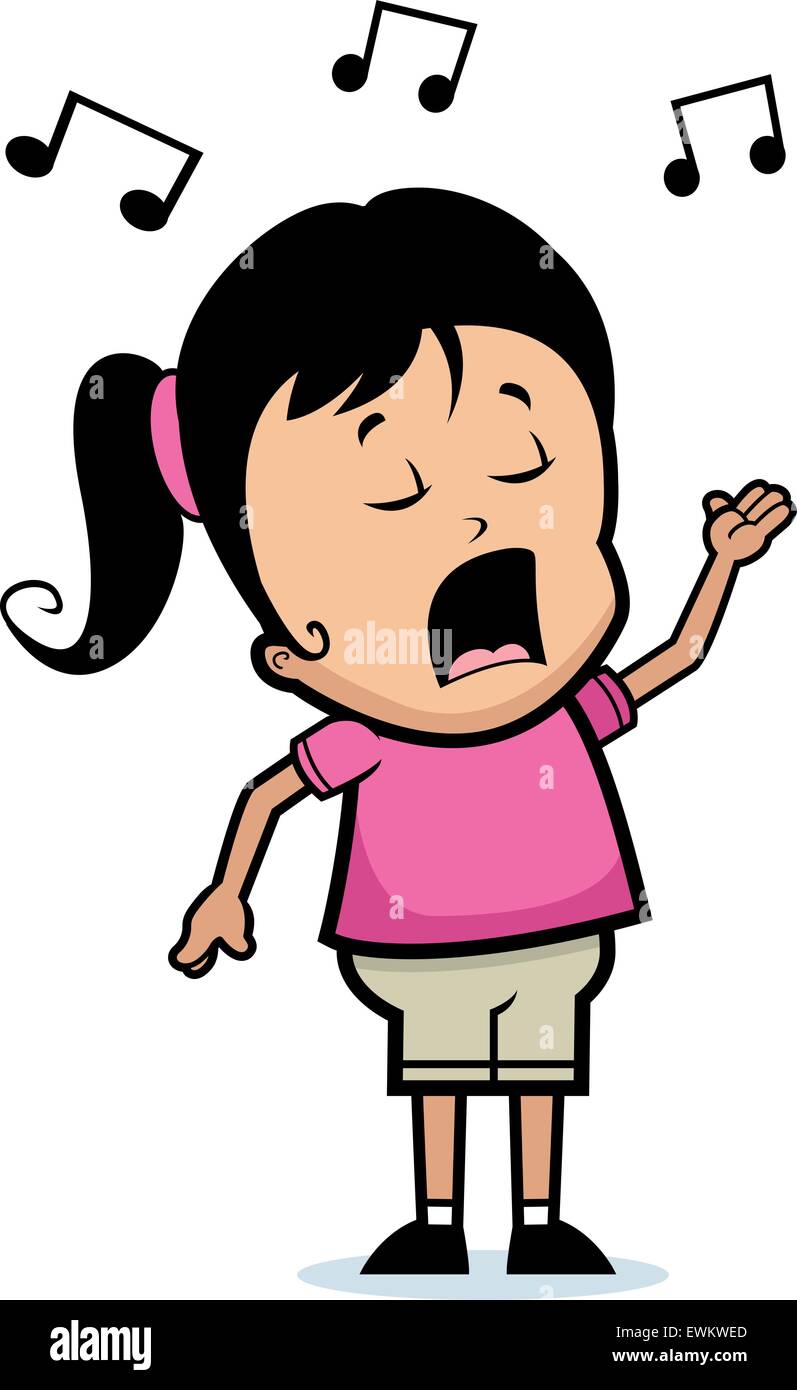 A cartoon girl singing a song Stock Vector Image & Art - Alamy