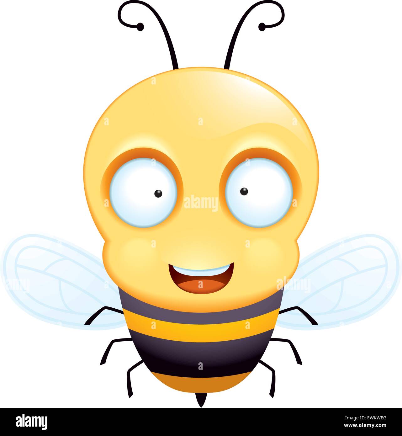 A happy cartoon bee flying and smiling Stock Vector Image & Art - Alamy