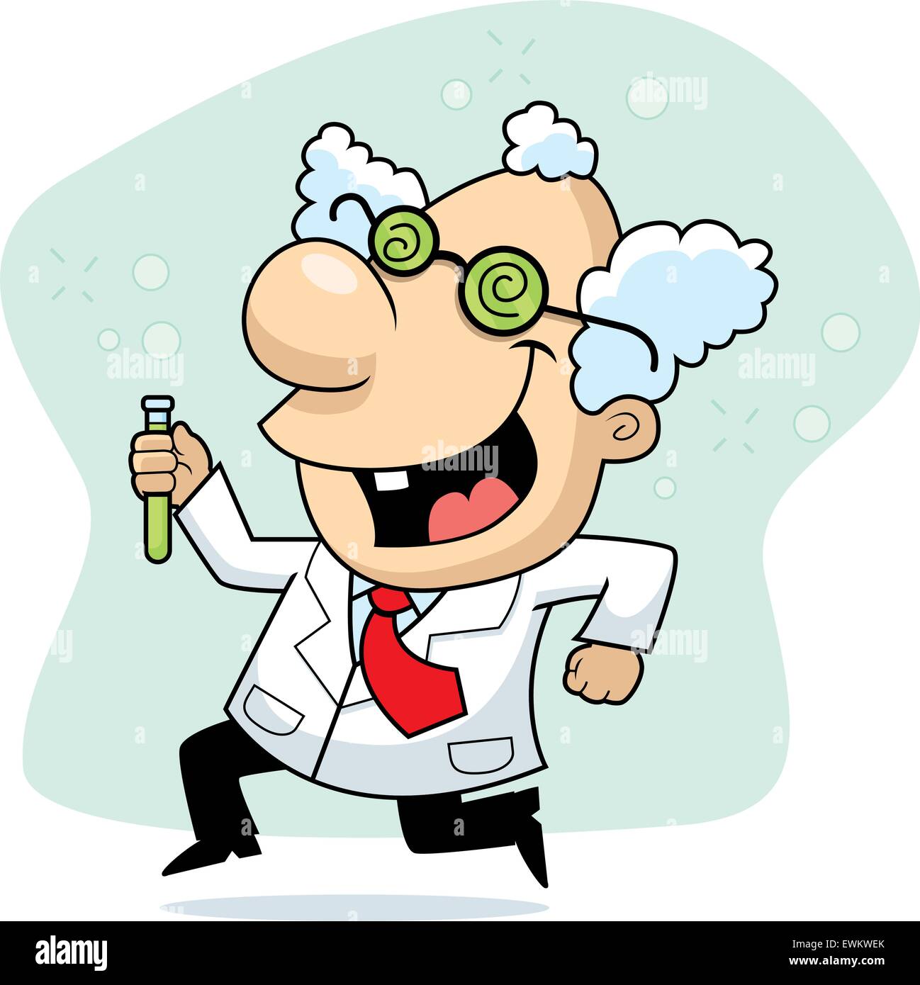A happy cartoon mad scientist running and smiling Stock Vector Image ...