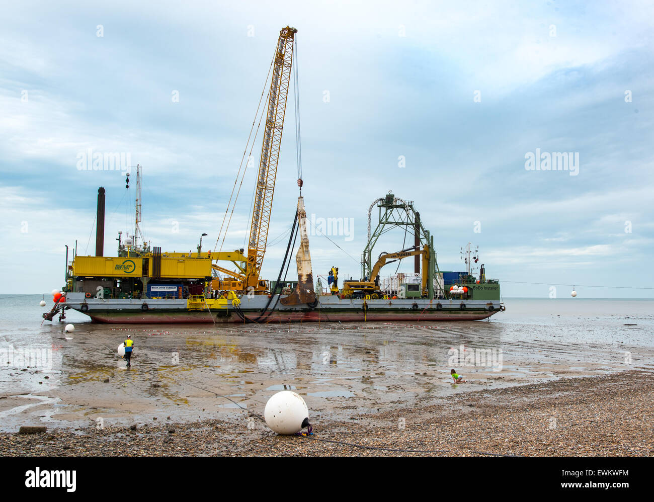 Herne Bay, Kent, UK. 28th June, 2015. The cable laying ship BoDo ...