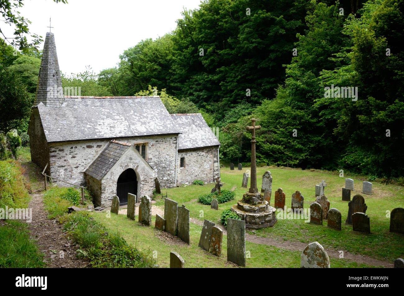 St Beunos Church Culbone the smallest Church in England Exmoor Somerset ...