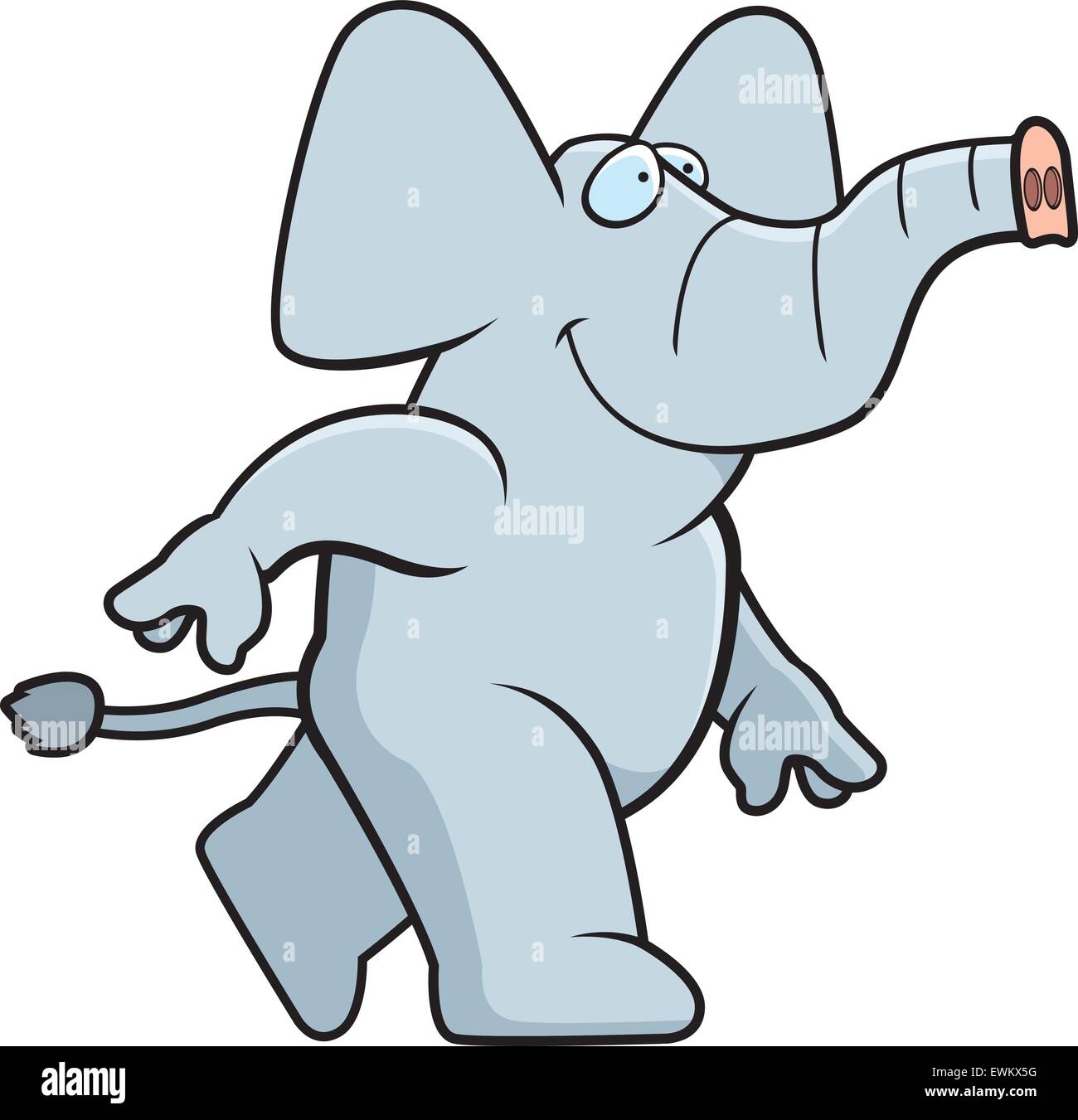 A happy cartoon elephant walking and smiling Stock Vector Image & Art ...