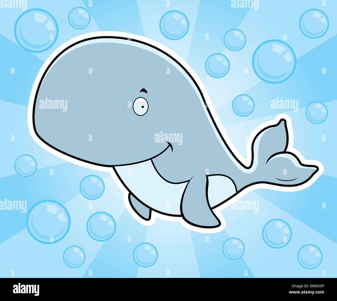A happy cartoon whale in underwater smiling Stock Vector Image & Art ...