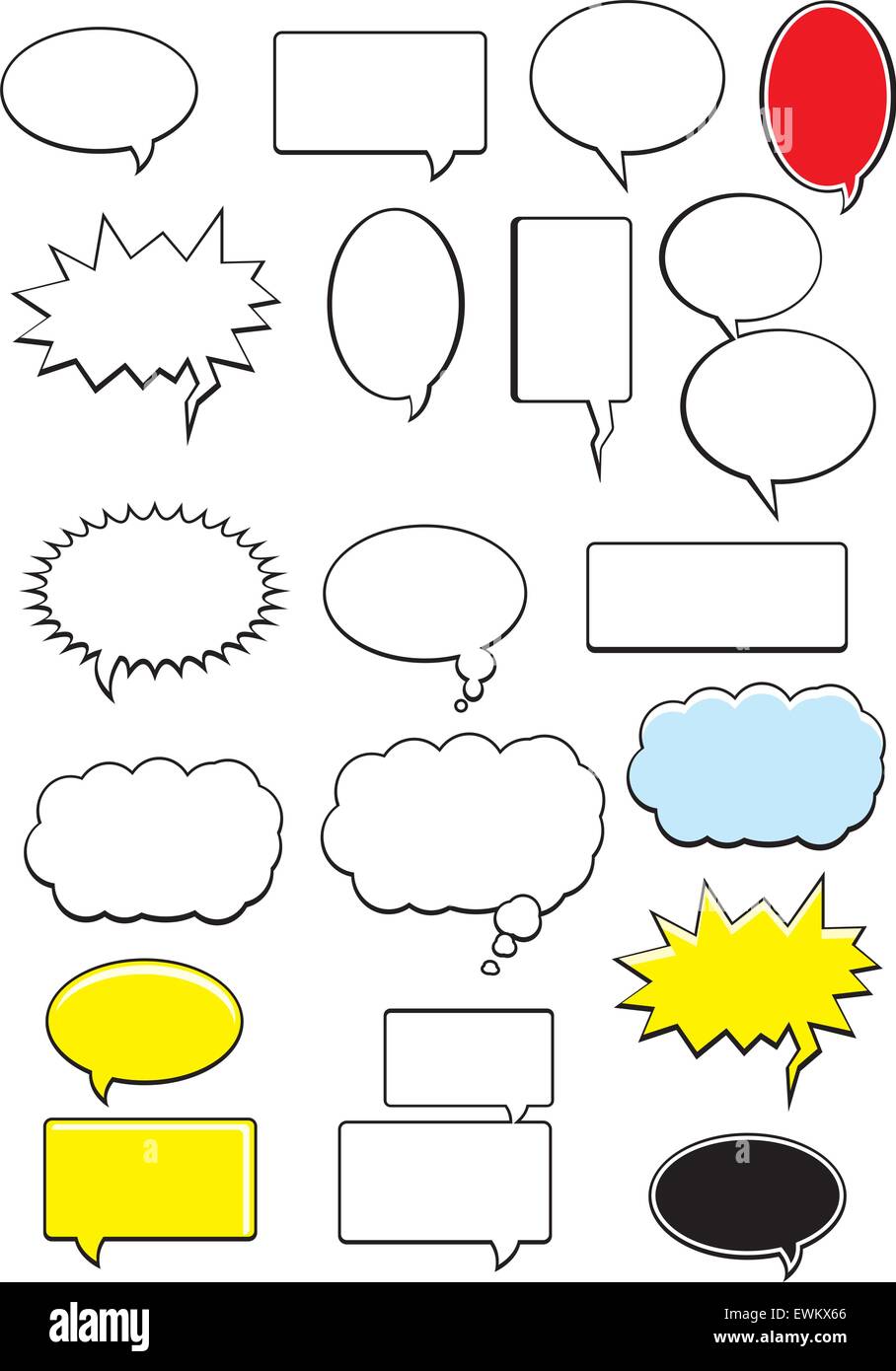 A variety of cartoon word bubbles and balloons Stock Vector Image & Art ...