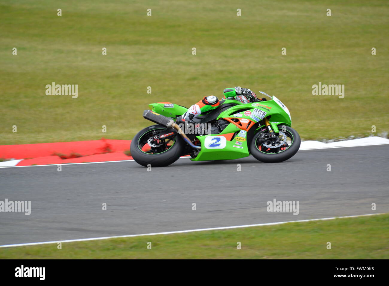 Motorbike racing at Snetterton at British superbike meeting Stock Photo ...