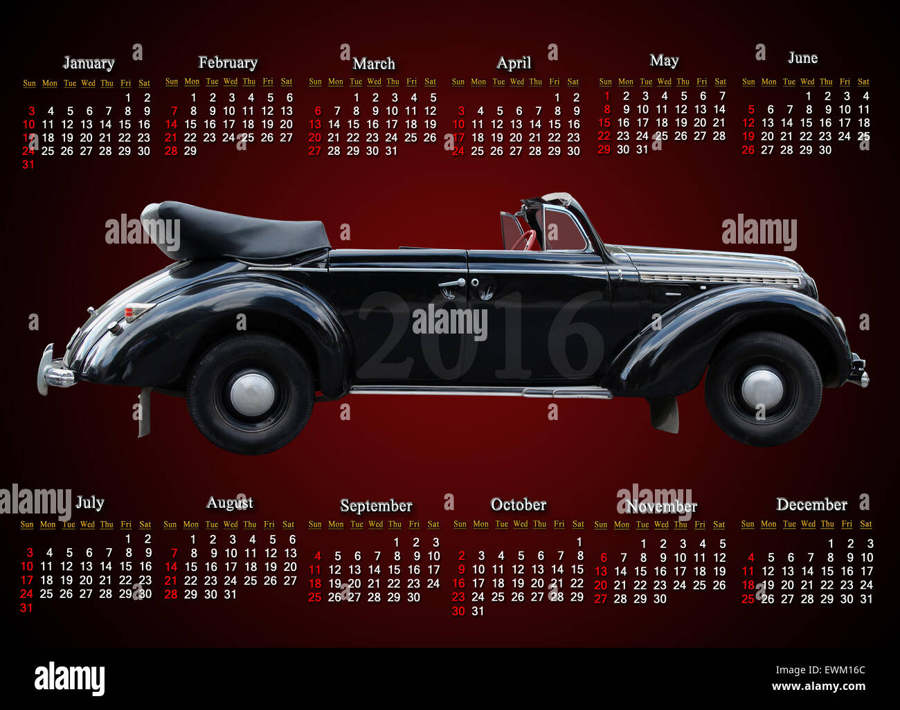 Car calendar hi-res stock photography and images - Alamy