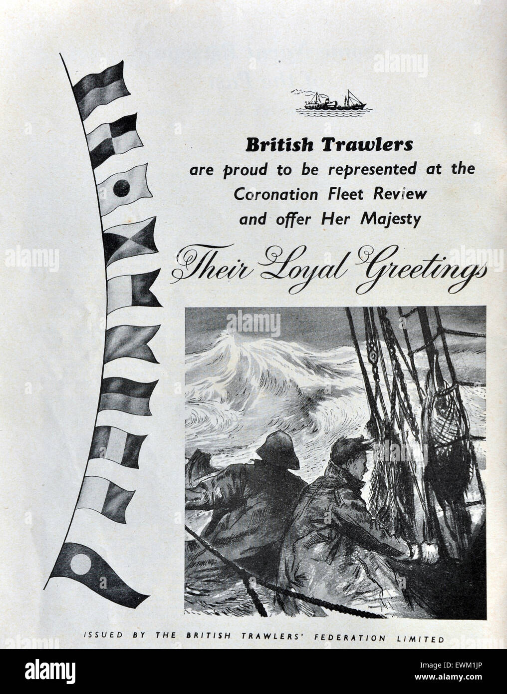 Advert by British Trawlers in the Coronation Naval Fleet Review ...