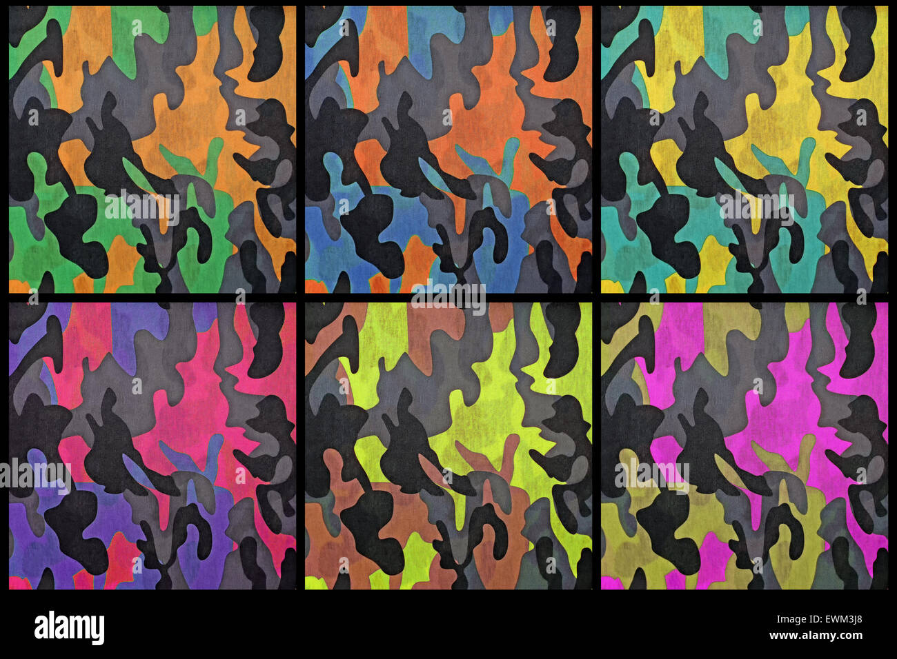set of exotic color camouflage as background or pattern Stock Photo - Alamy