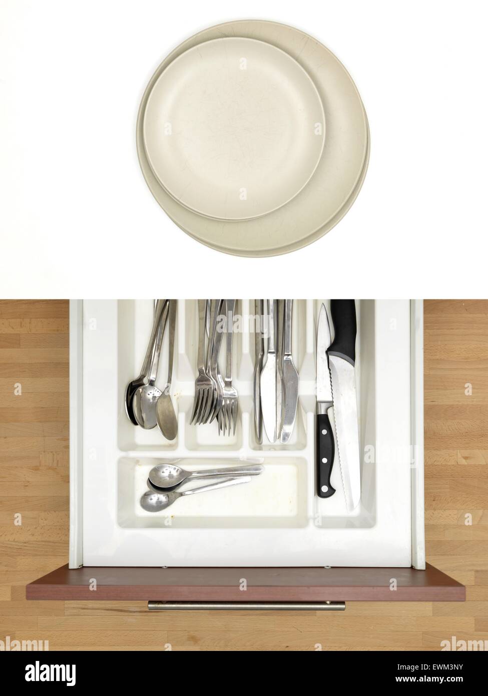 A close up shot a cutlery draw Stock Photo - Alamy