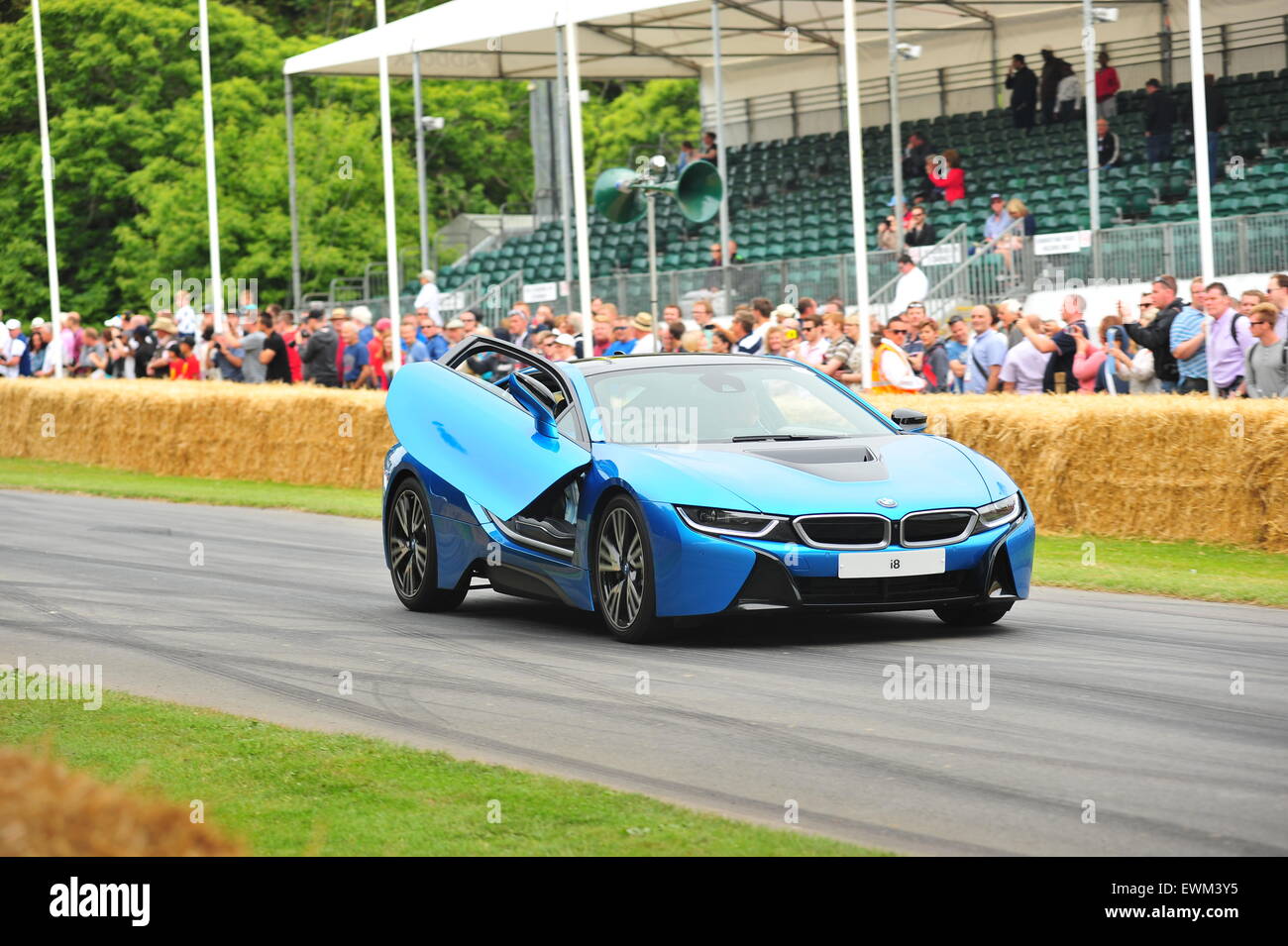 Racing driver Tiff Needell drives a hybrid BMW i8 at the Goodwood ...