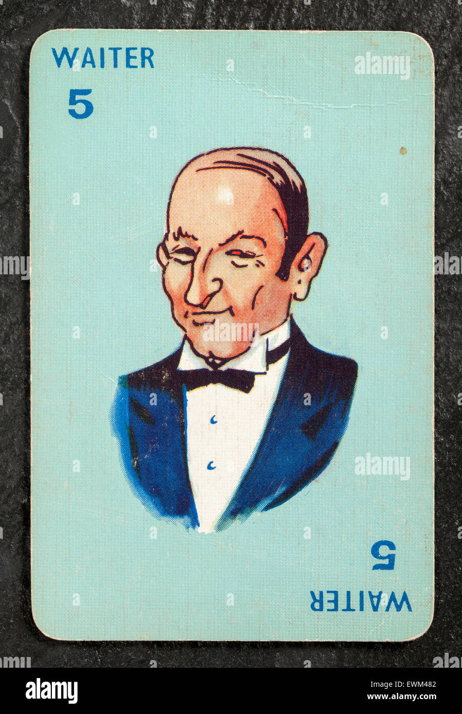 Waiter Card from a pack of vintage Menuette Playing Cards Stock Photo ...