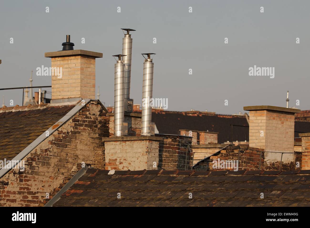 Roofs and chimneys Stock Photo - Alamy