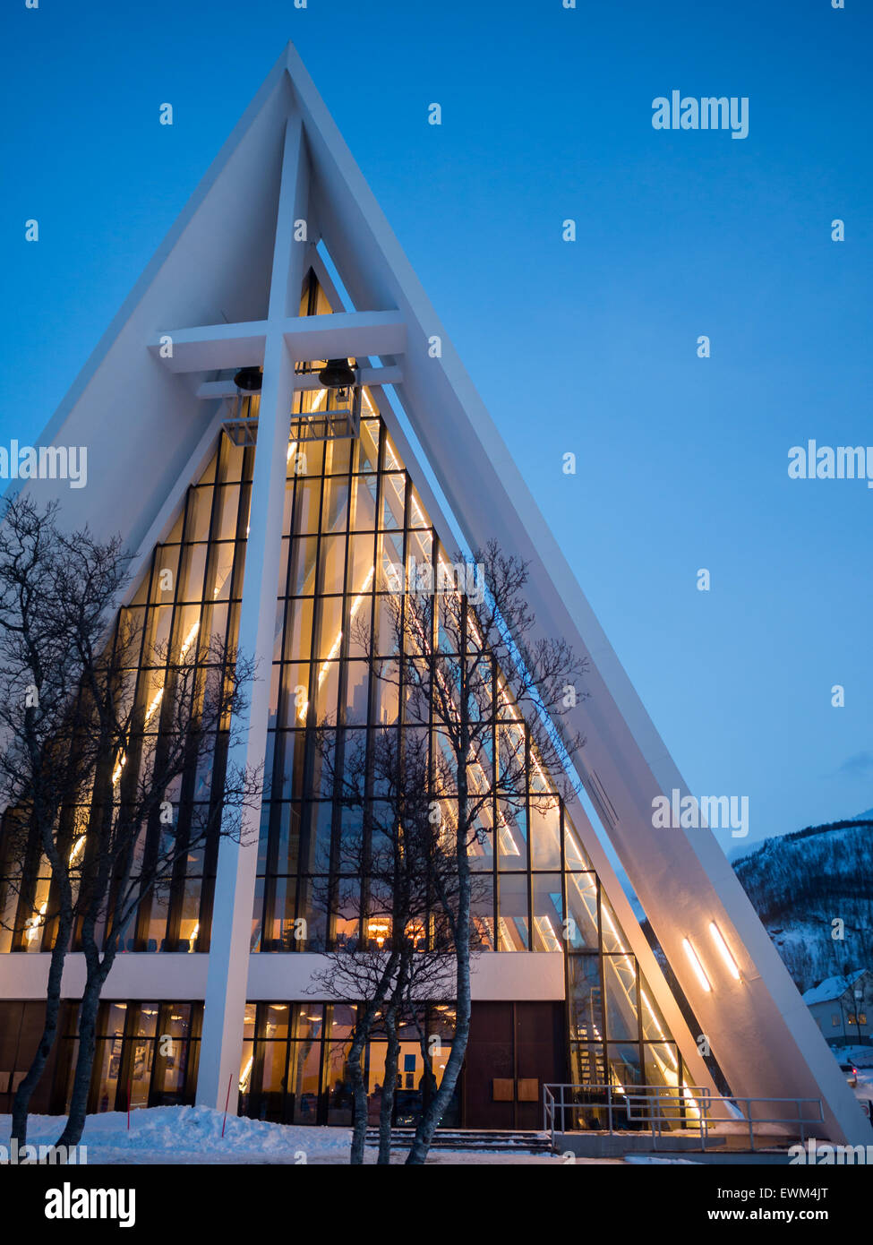 Cathedral front view night light hi-res stock photography and images ...