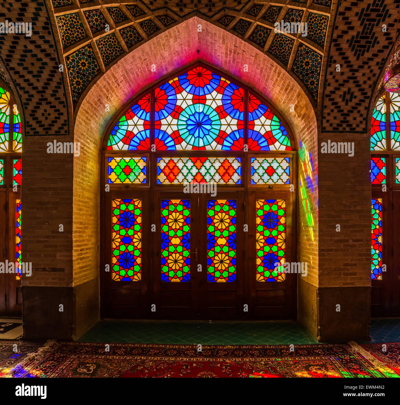 Nasir Al-Mulk Mosque windows Stock Photo - Alamy