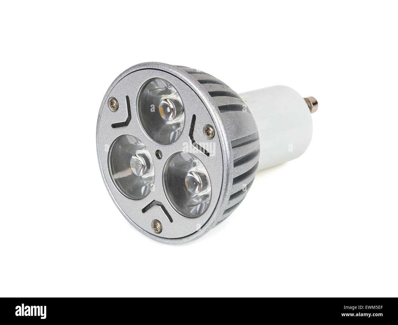 Energy saving LED light bulb isolated on white background with clipping ...