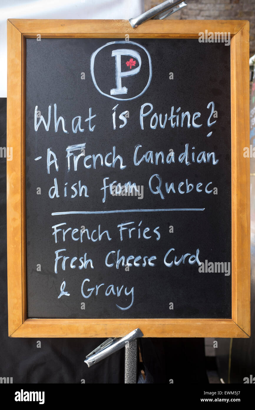 Poutine Menu Brick Lane Market London Stock Photo - Alamy
