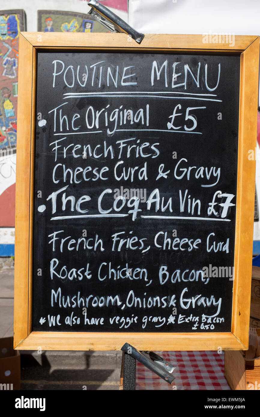 Poutine Menu Brick Lane Market London Stock Photo - Alamy