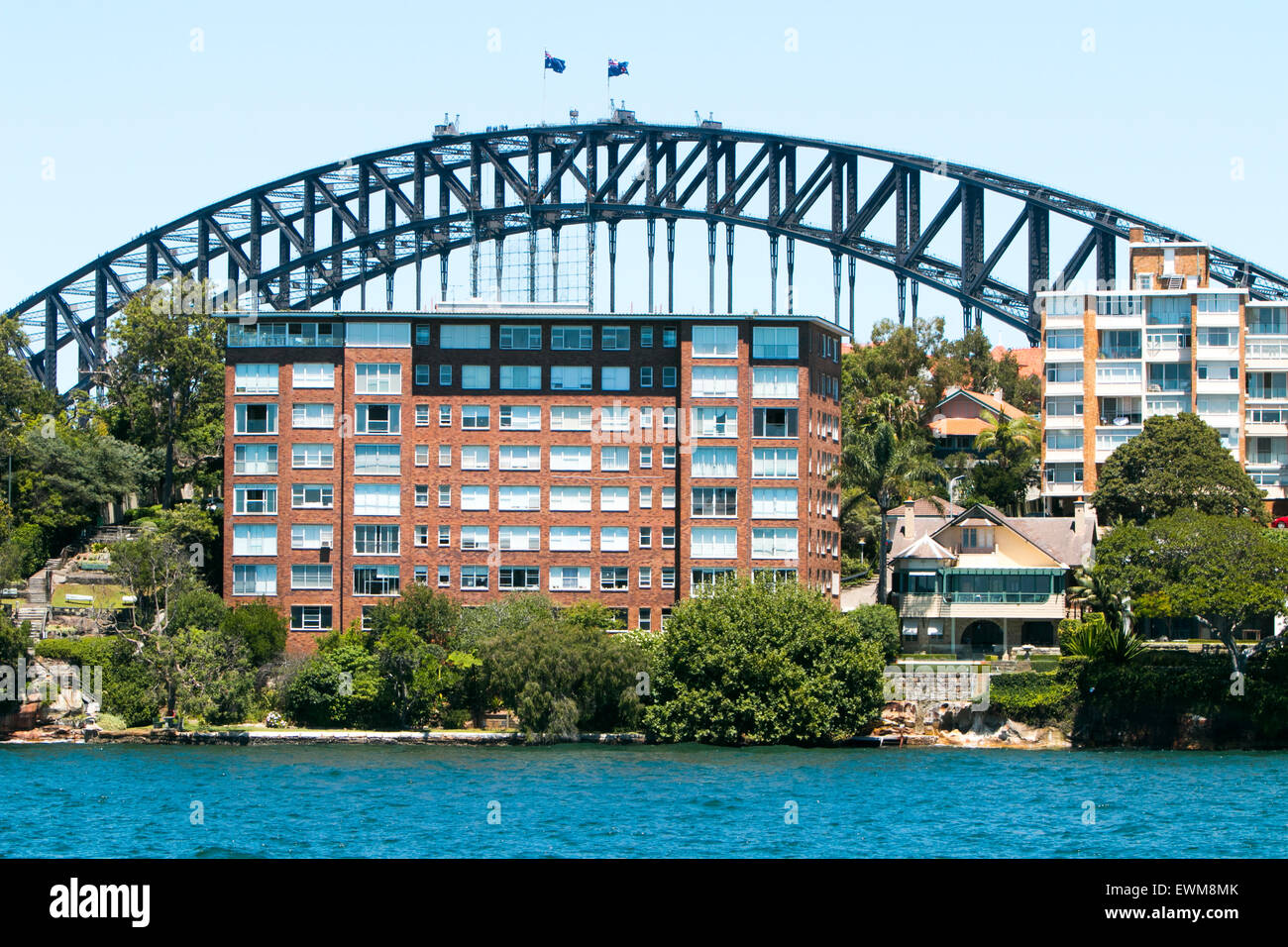 view of the harbour , residential waterfront buildings and and Sydney ...