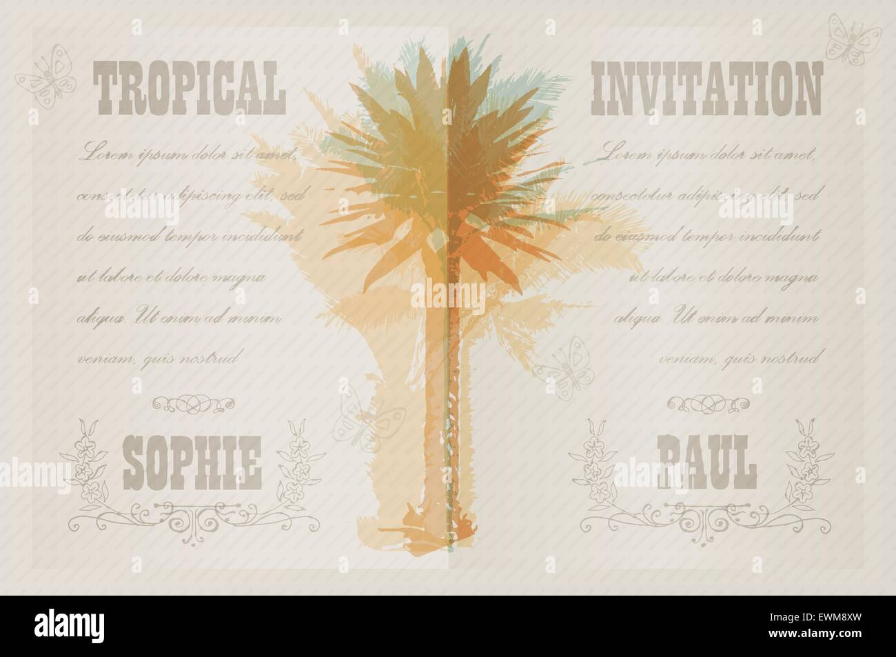Template with palm trees Stock Vector Image & Art - Alamy