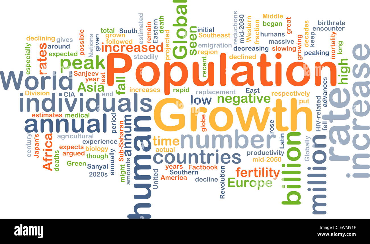 Background concept wordcloud illustration of population growth Stock ...