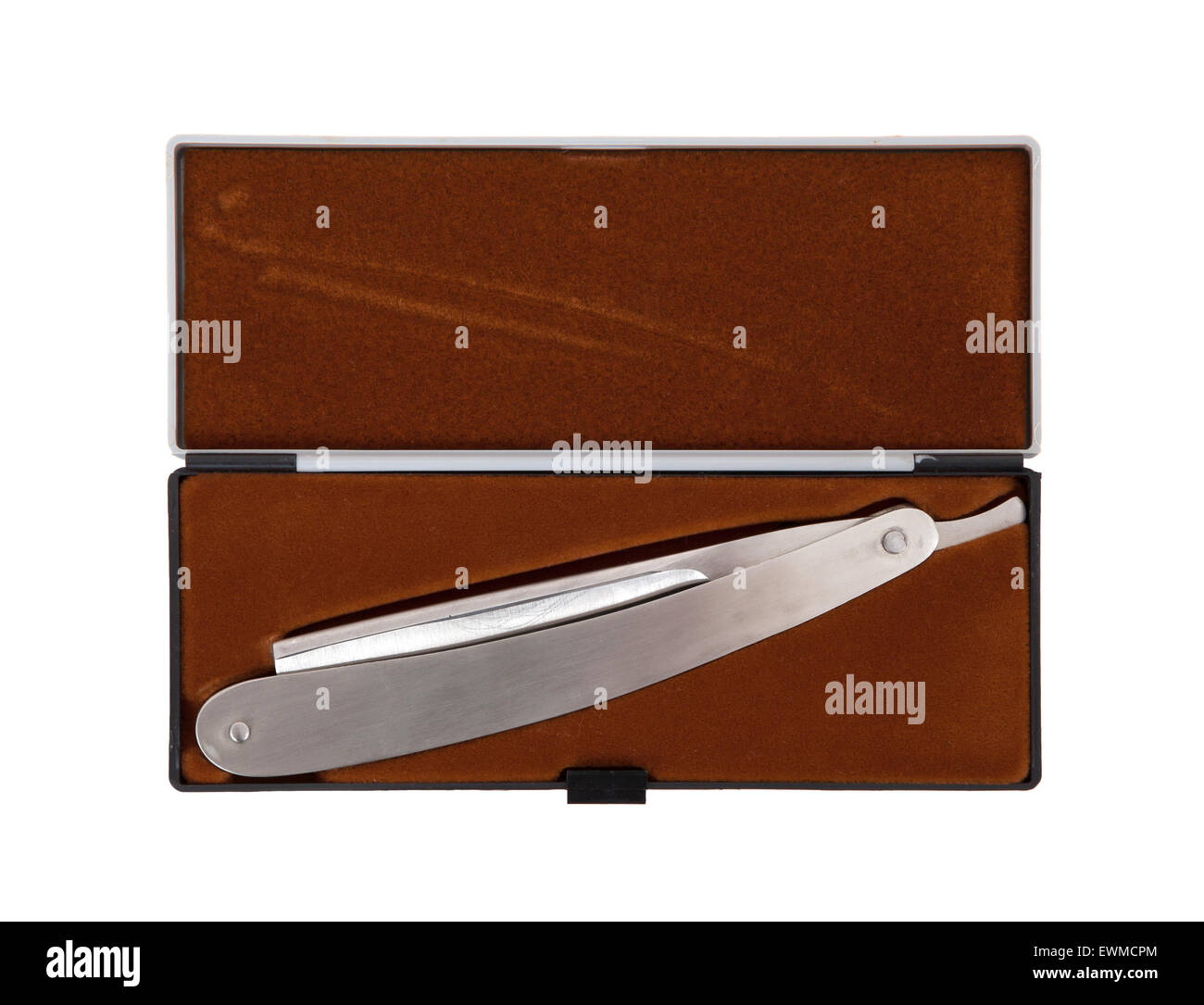 Used classic straight razor, old style - isolated on white Stock Photo ...