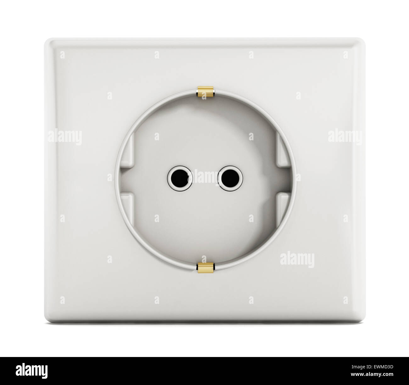 Electric socket isolated on white background Stock Photo - Alamy