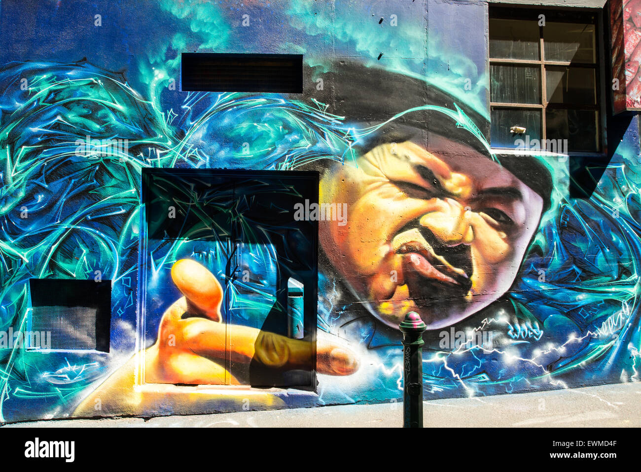 Australia, Melbourne, murals graffiti in the famous Hosier Lane in the ...