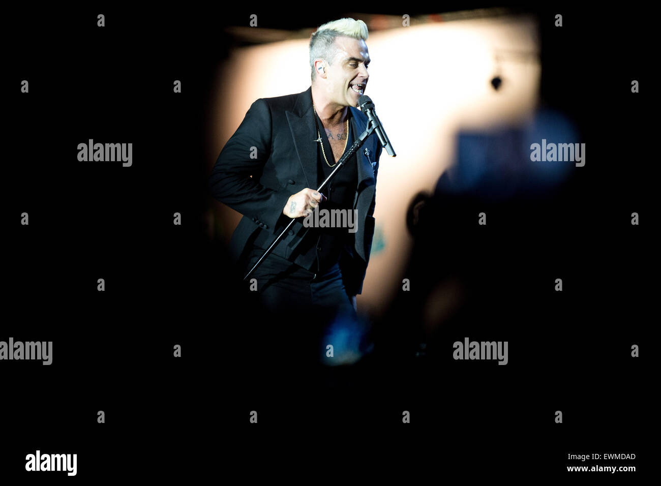 Robbie Williams performs live at Pinkpop Festival 2015 in Netherlands ...