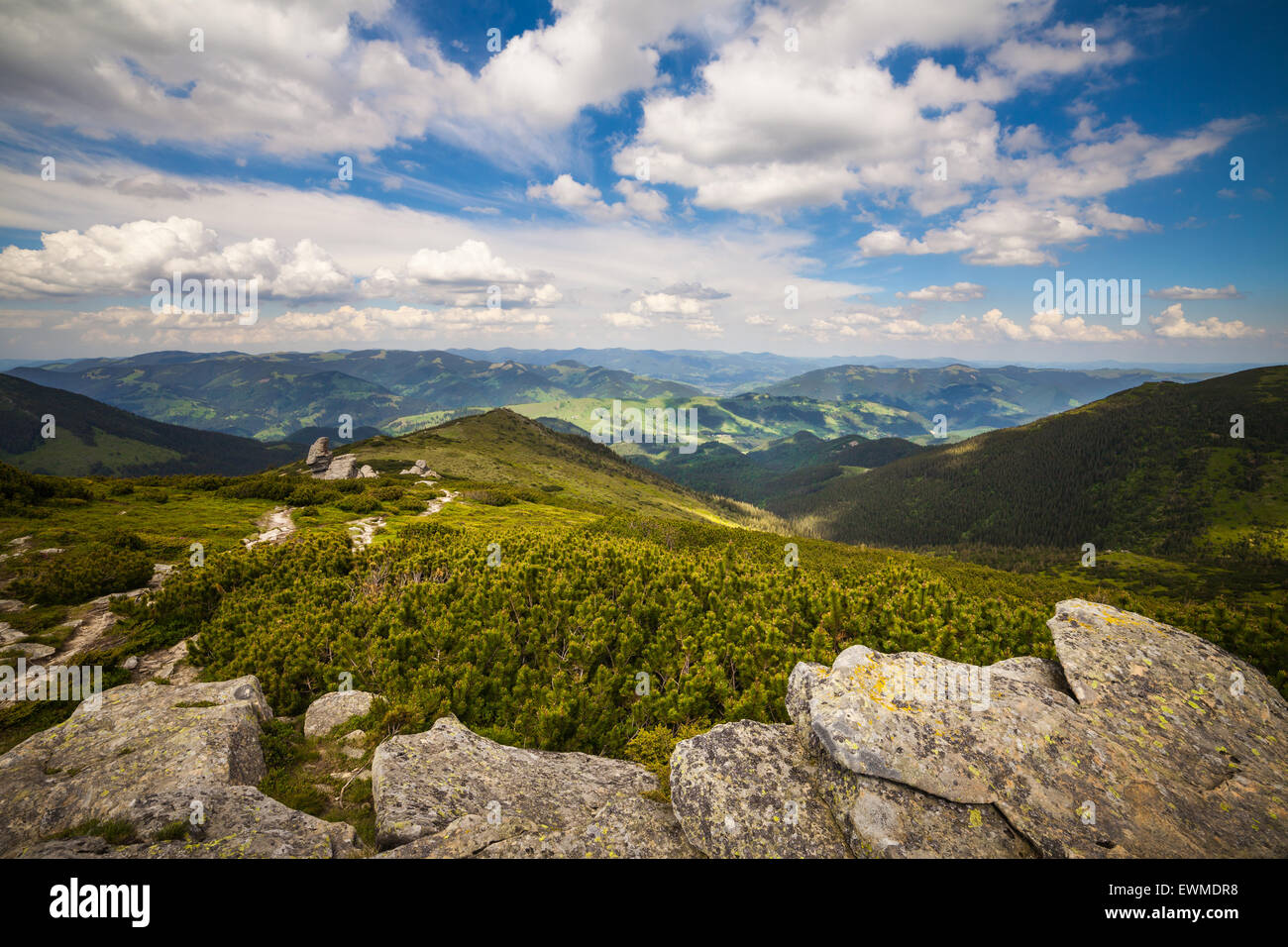 Beautiful mountains landscape in Carpathian. The Ukraine Stock Photo ...