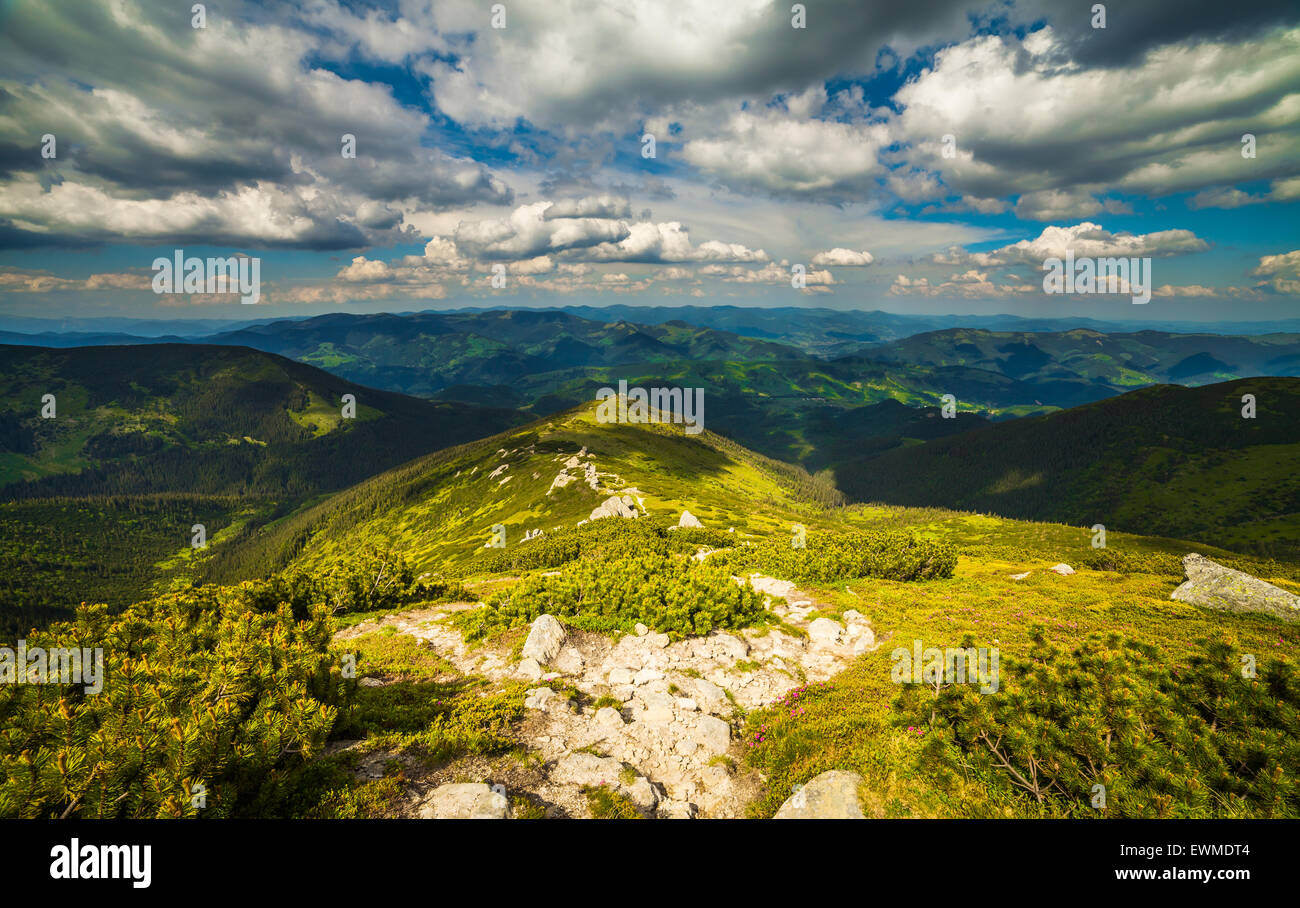 Beautiful mountains landscape in Carpathian. The Ukraine Stock Photo ...