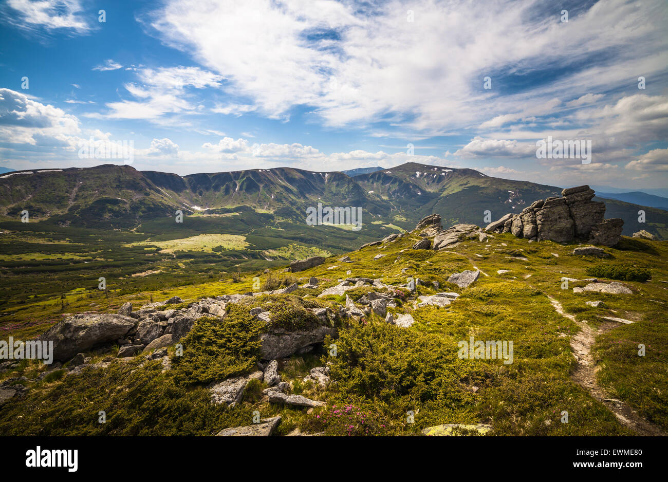 Beautiful mountains landscape in Carpathian. The Ukraine Stock Photo ...