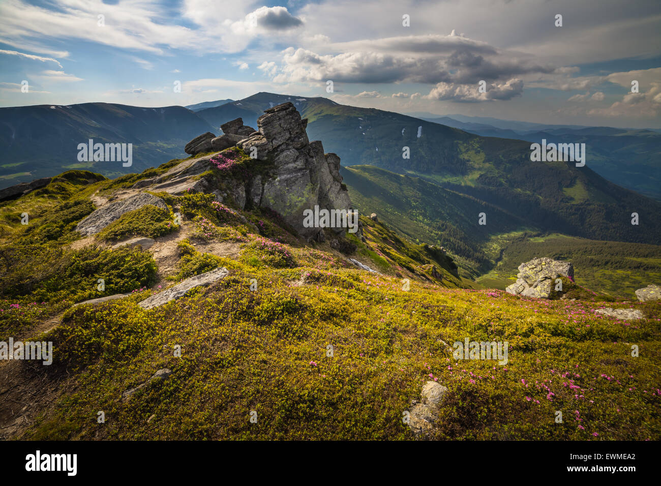Beautiful mountains landscape in Carpathian. The Ukraine Stock Photo ...