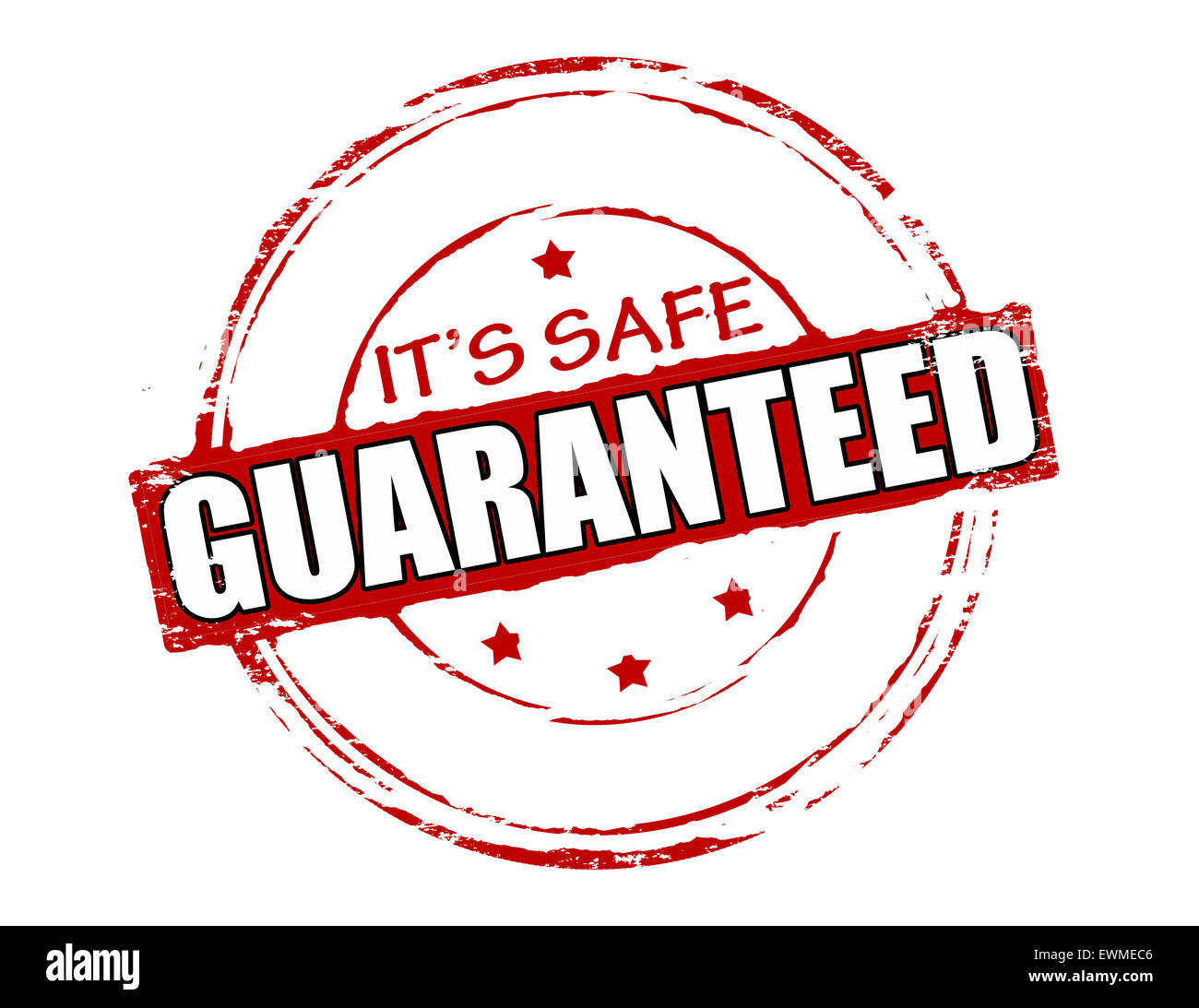 Rubber stamp with text it s safe guaranteed inside, illustration Stock ...