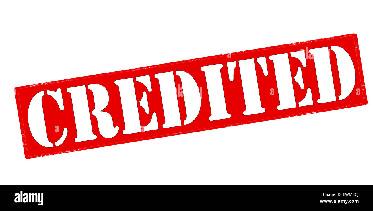 Rubber stamp with word credited inside, illustration Stock Photo - Alamy