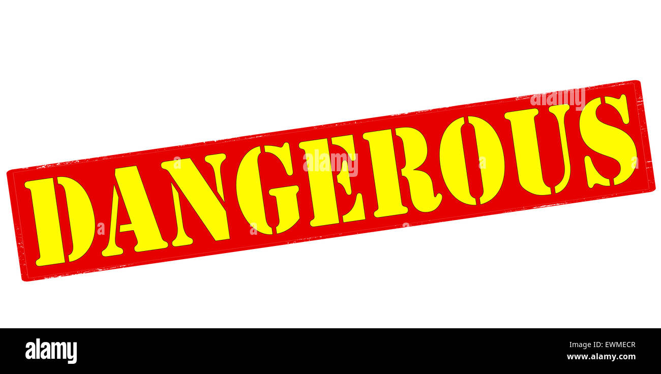 Rubber stamp with word dangerous inside, illustration Stock Photo - Alamy