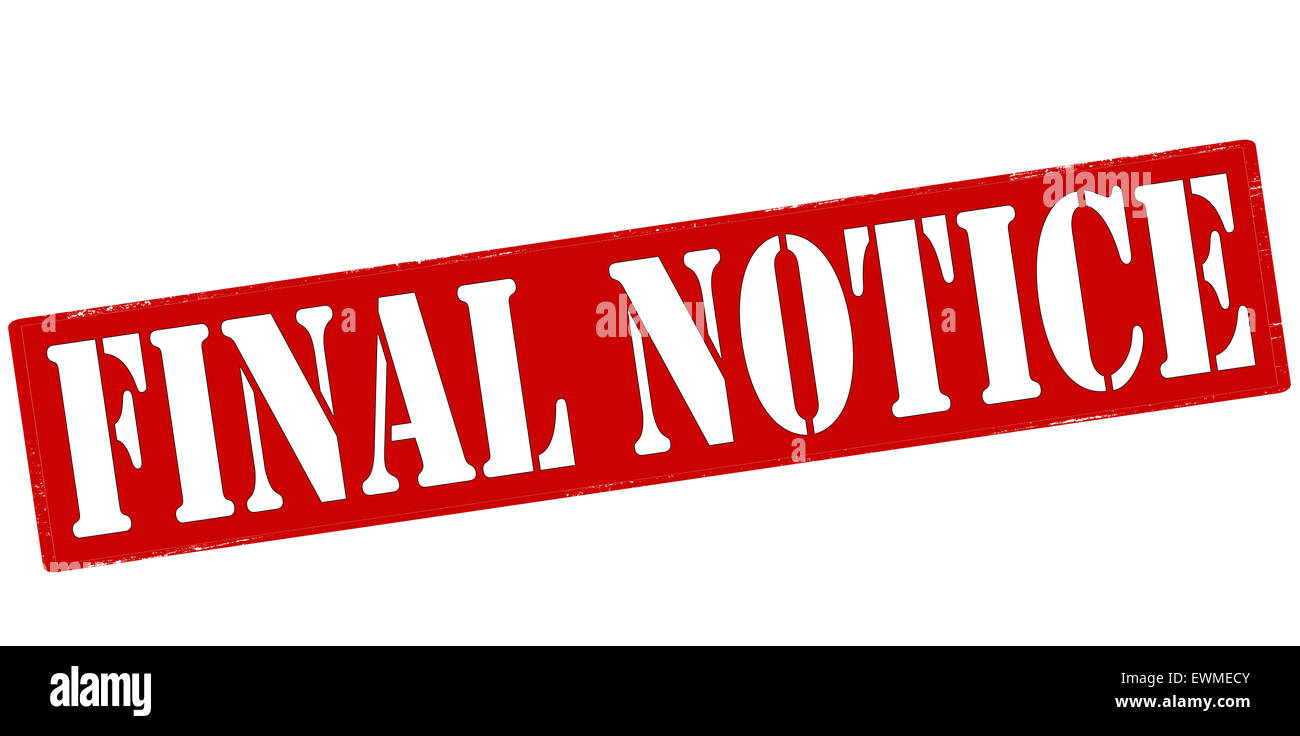 Final notice bill hi-res stock photography and images - Alamy