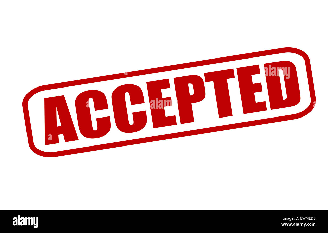 Rubber stamp with word accepted inside, illustration Stock Photo - Alamy