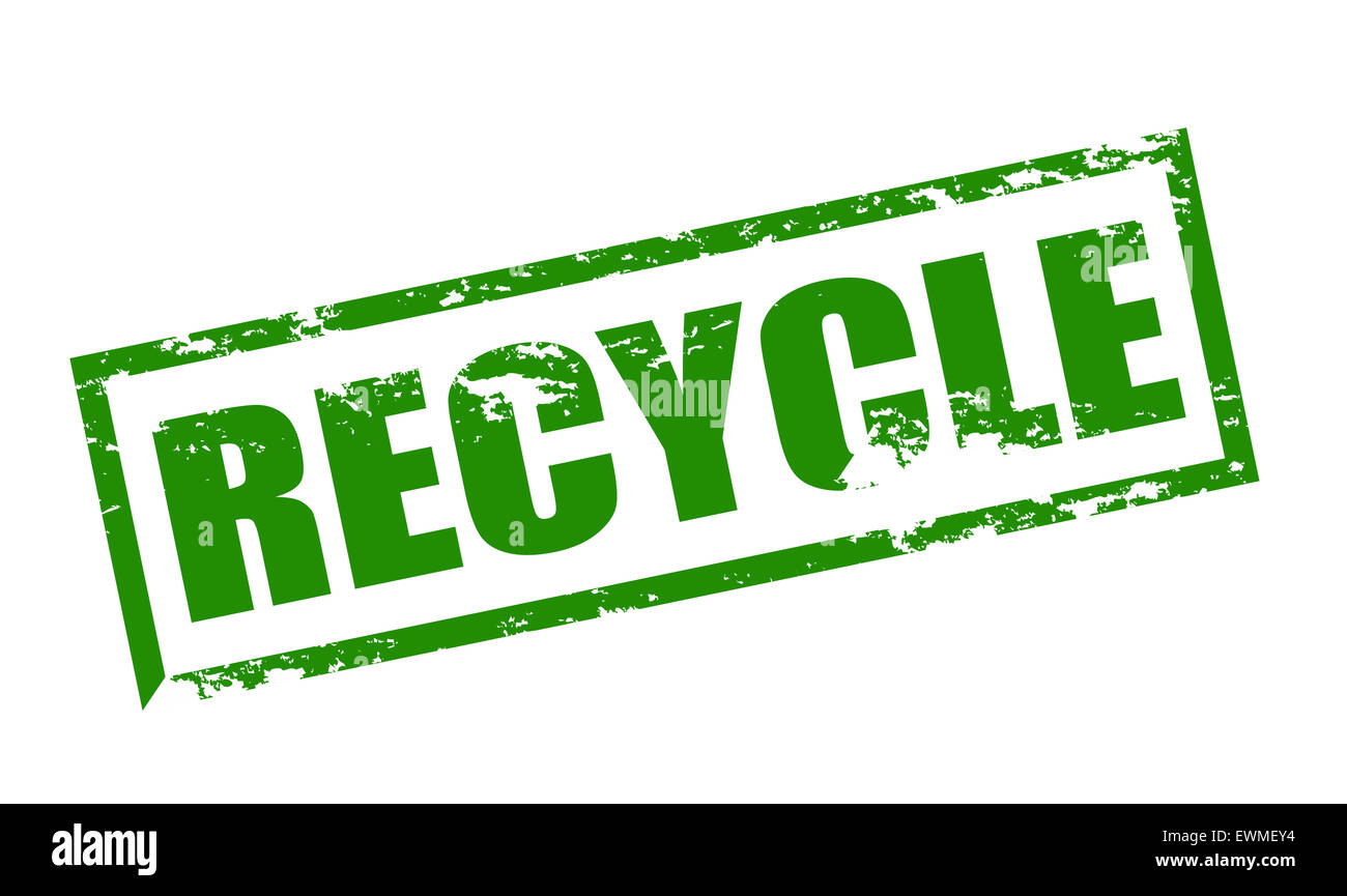 Rubber stamp with word recycle inside, illustration Stock Photo - Alamy